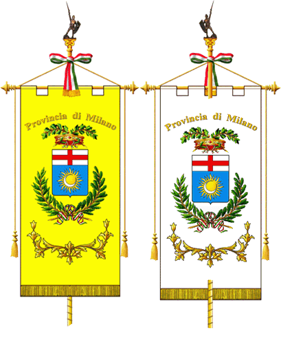 Lo stemma e il gonfalone della Provincia e della Città metropolitana di Milano